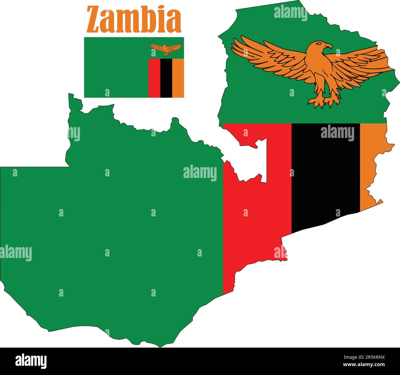 Zambia Map and Flag Stock Vector Image & Art - Alamy