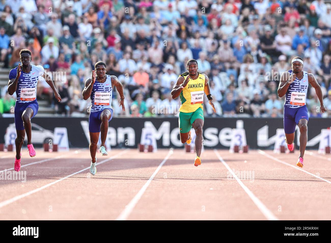 HENGELO - (lr) Reece Prescod, Marvin Bracy-Williams, Yohan Blake, Aaron ...