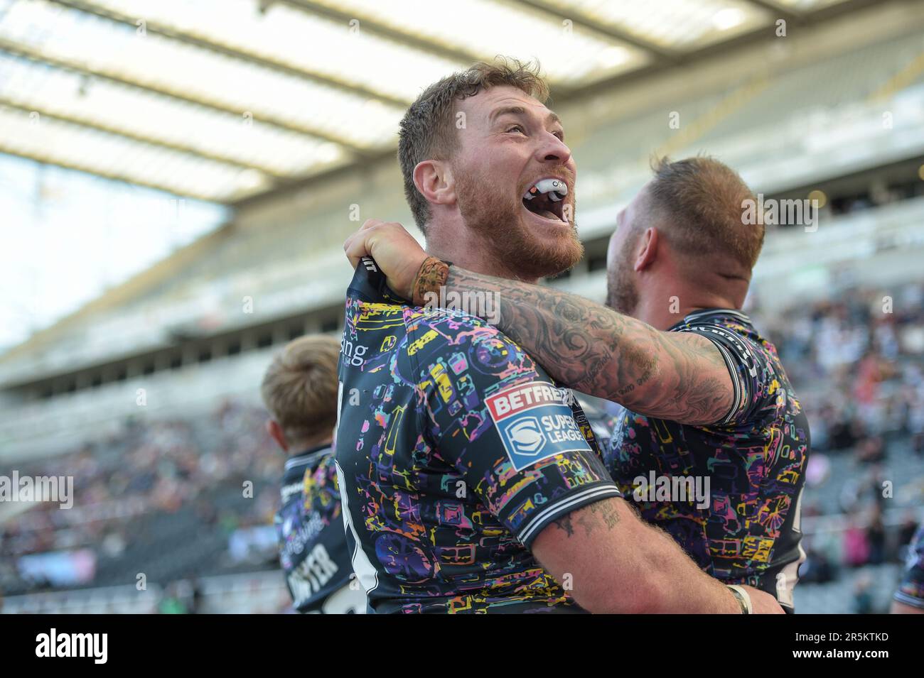 Newcastle, UK. 4th June, 2023. Scott Taylor of Hull FC celebrates with ...