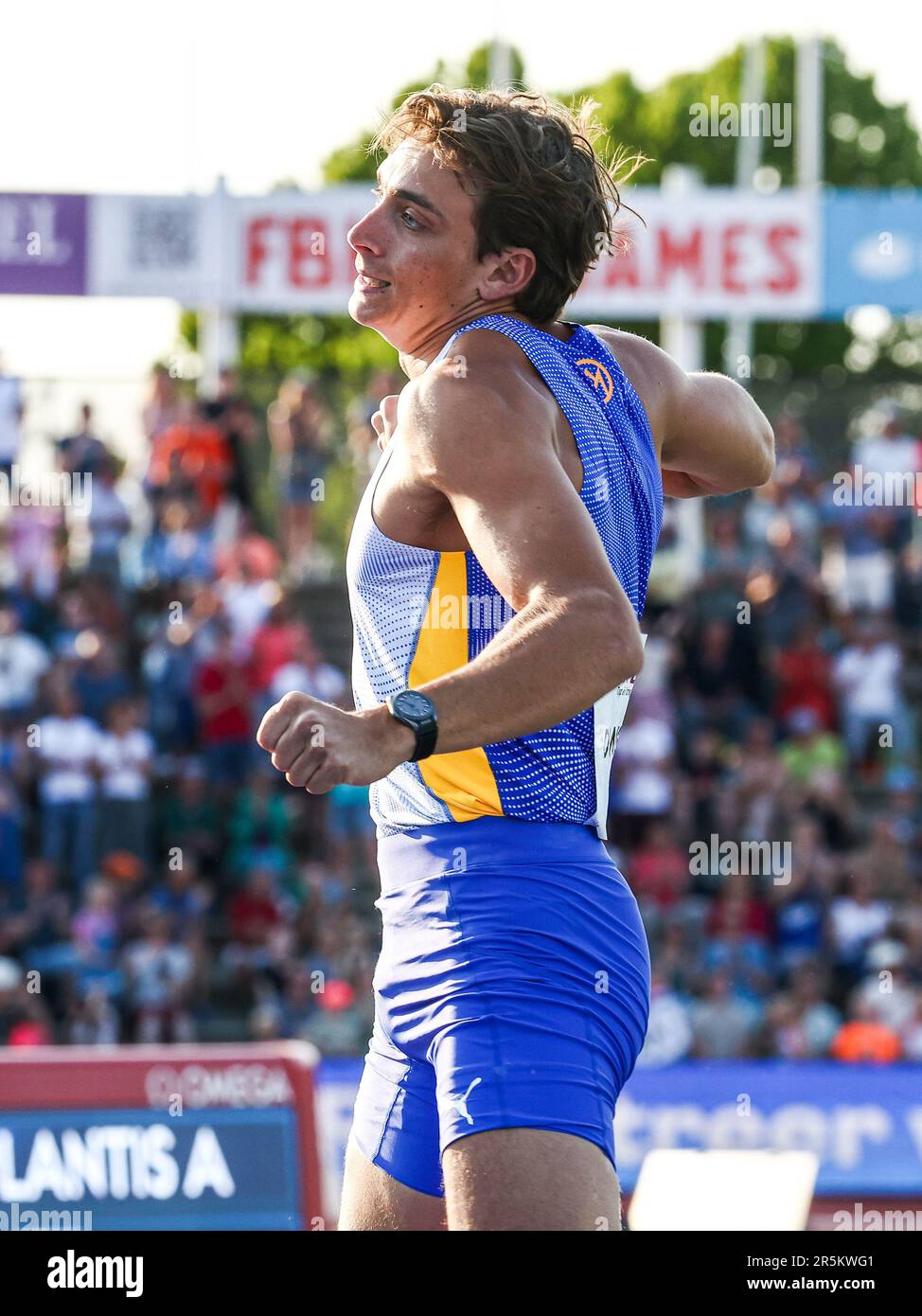 HENGELO - Armand Duplantis in action during the pole vault at the 42nd ...