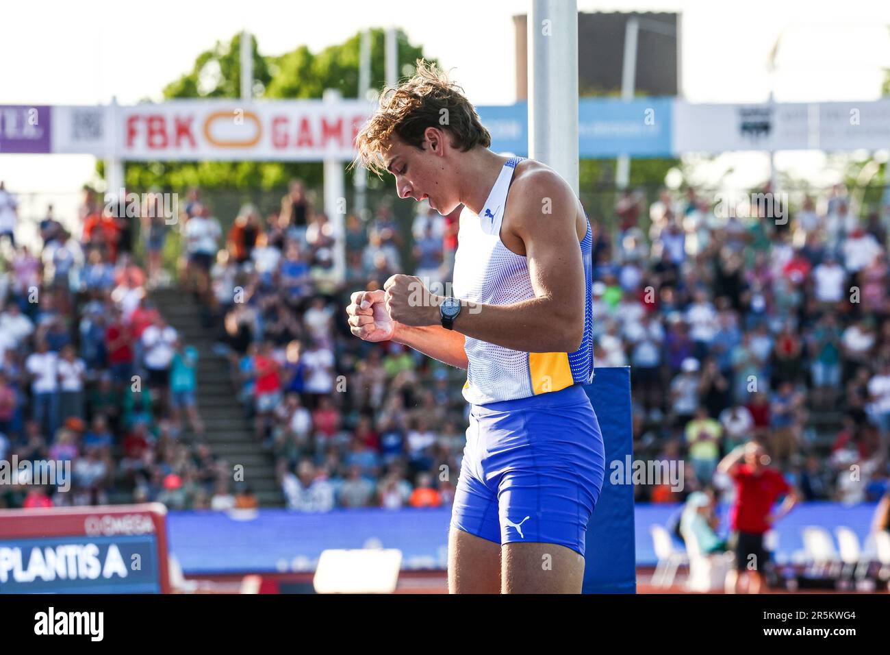 HENGELO - Armand Duplantis in action during the pole vault at the 42nd ...