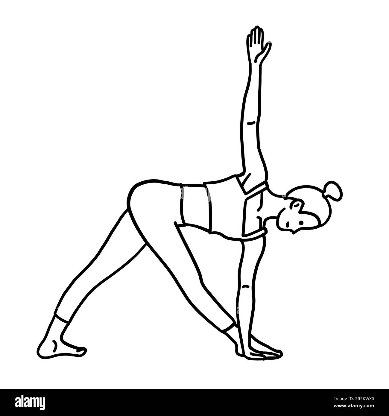 Training in pilates and yoga pose female character. Meditation, pilates ...