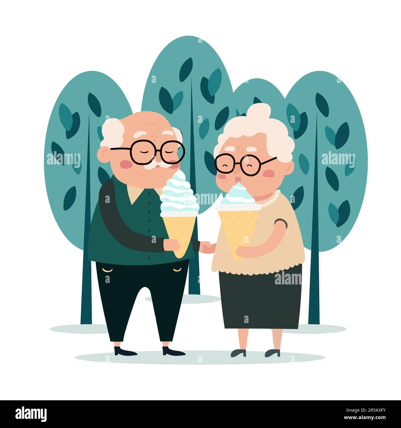 Elderly people healthy active lifestyle flat composition with senior ...