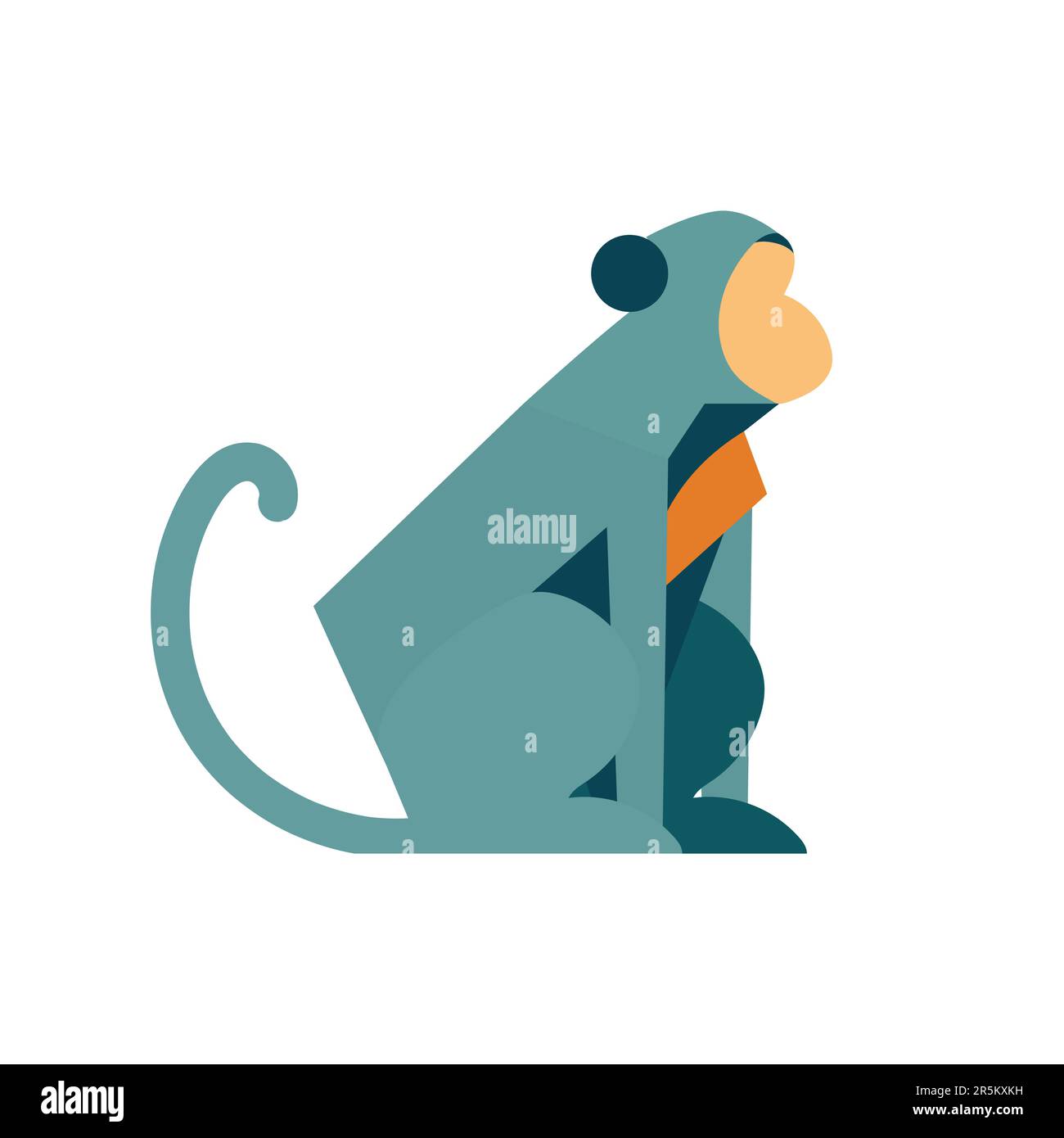 Monkey geometric abstract logo isolated on a white background, vector ...