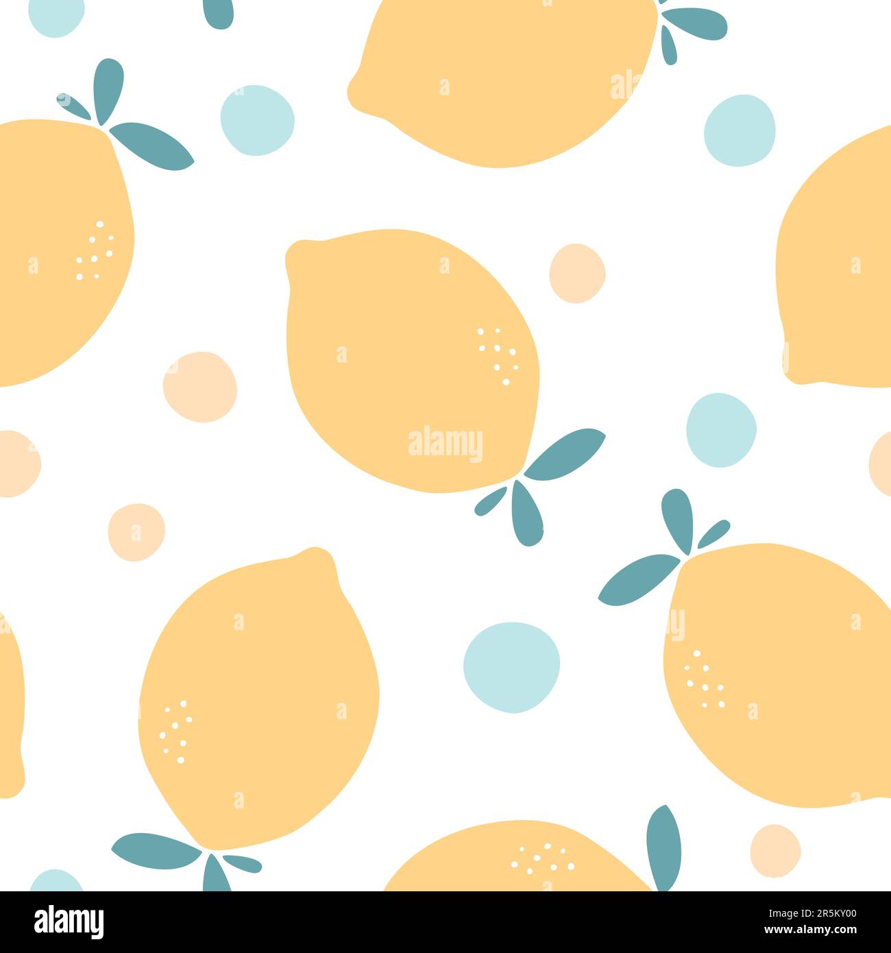 Citrus fruits seamless pattern. Summer background with lemon. Vector ...