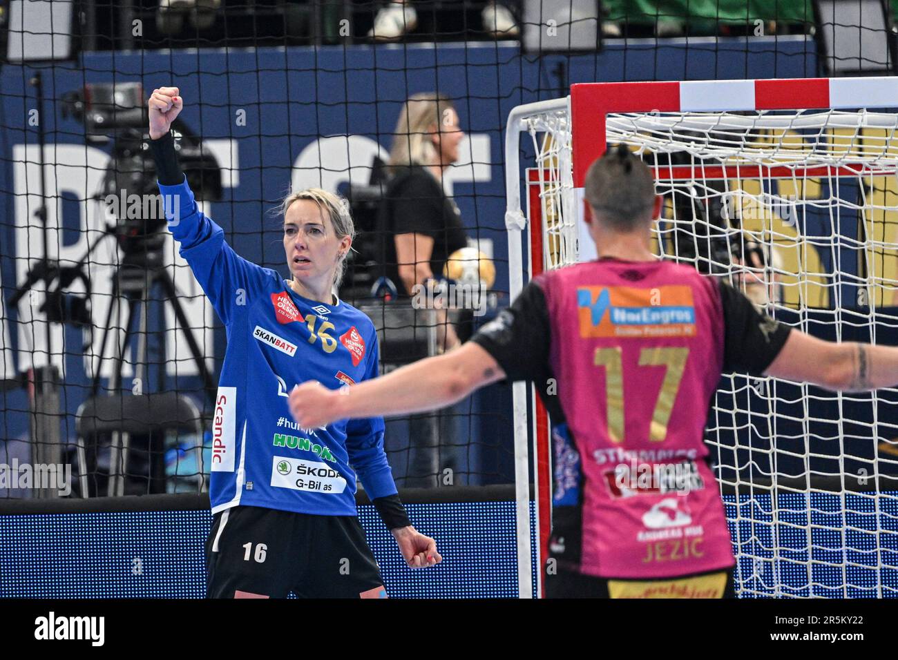 Goalkeeper Katrine Lunde, left, and Katarina Jezic, right, of ...