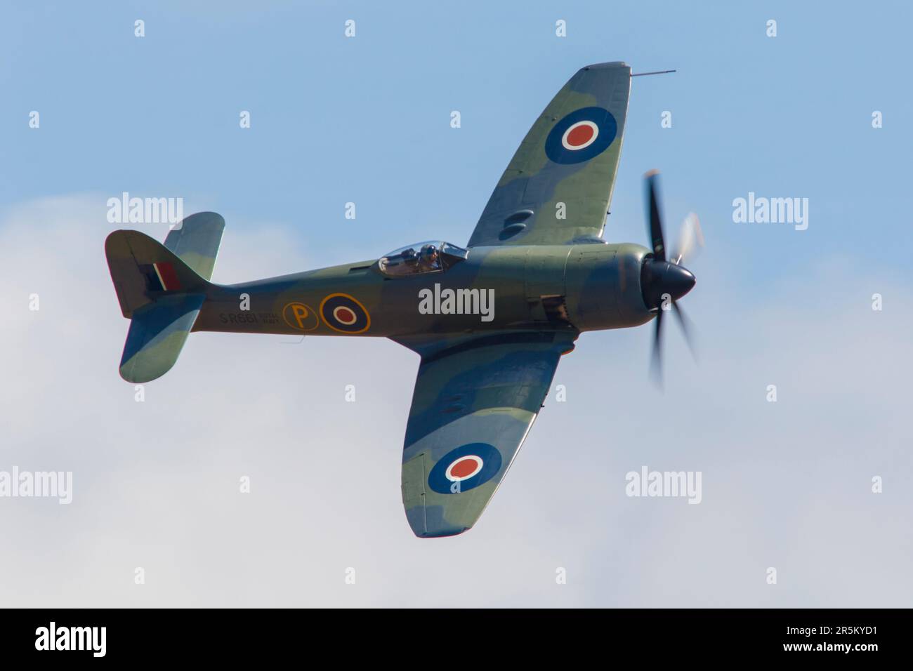 A Hawker Fury fighter plane flying a display at RAF Duxford, 7th May ...