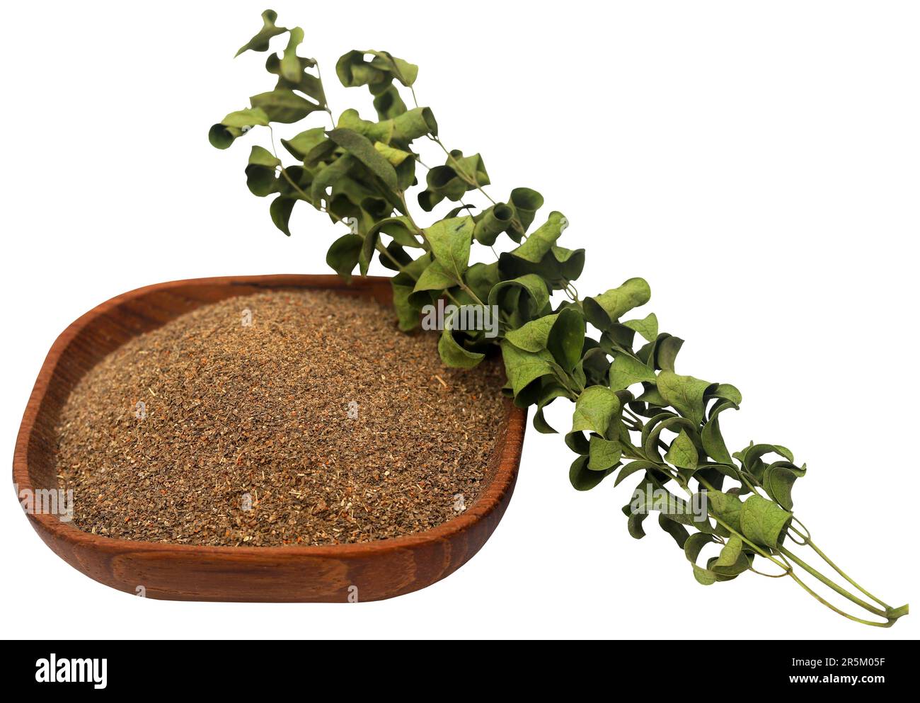 Dry and crushed moringa leaves in a bowl Stock Photo - Alamy