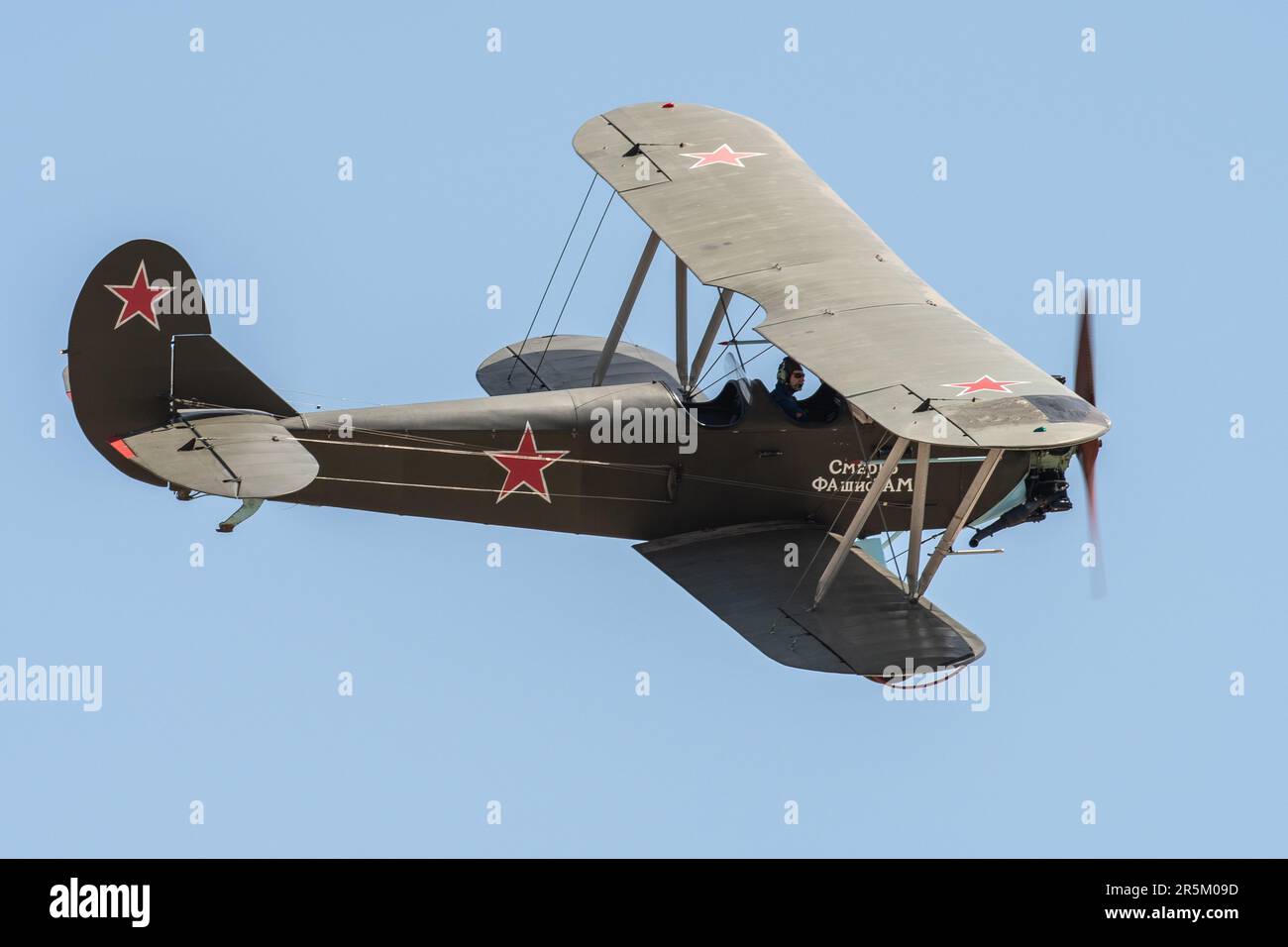 Madrid, Spain. 04th June, 2023. Polikarpov Po-2 airplane of 1928 flying ...