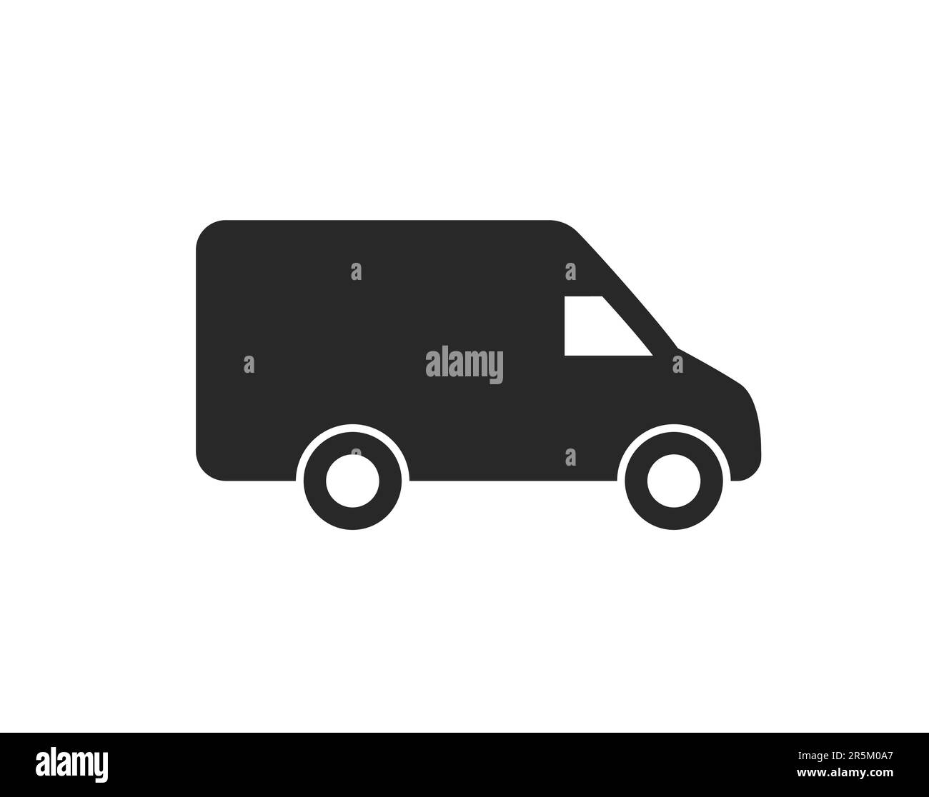 simple delivery van minivan minibus black silhouette side view icon ...