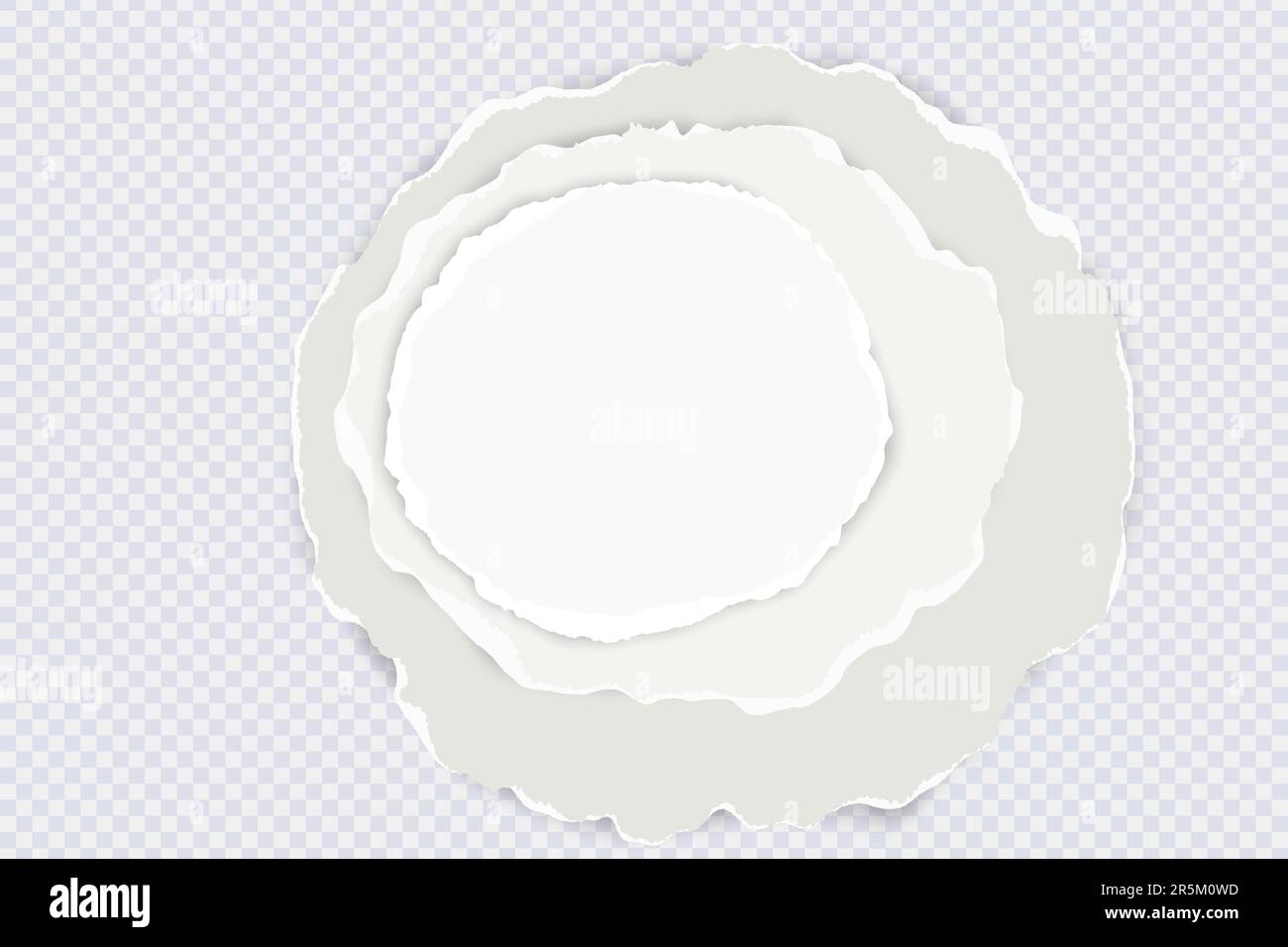 White round ripped paper with torn adges and soft shadow. Design ...
