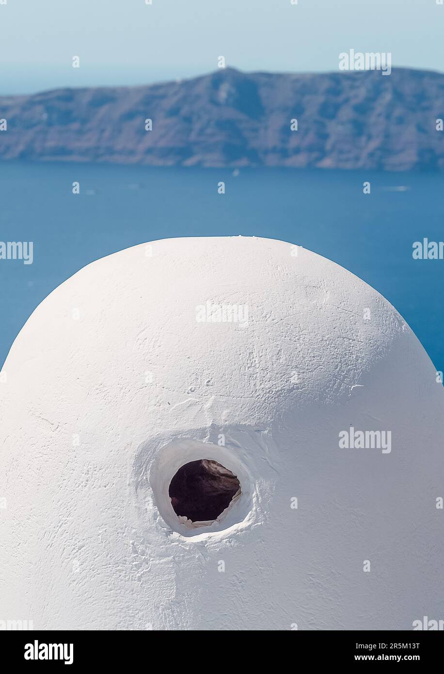 white round building element in Santorini Stock Photo - Alamy