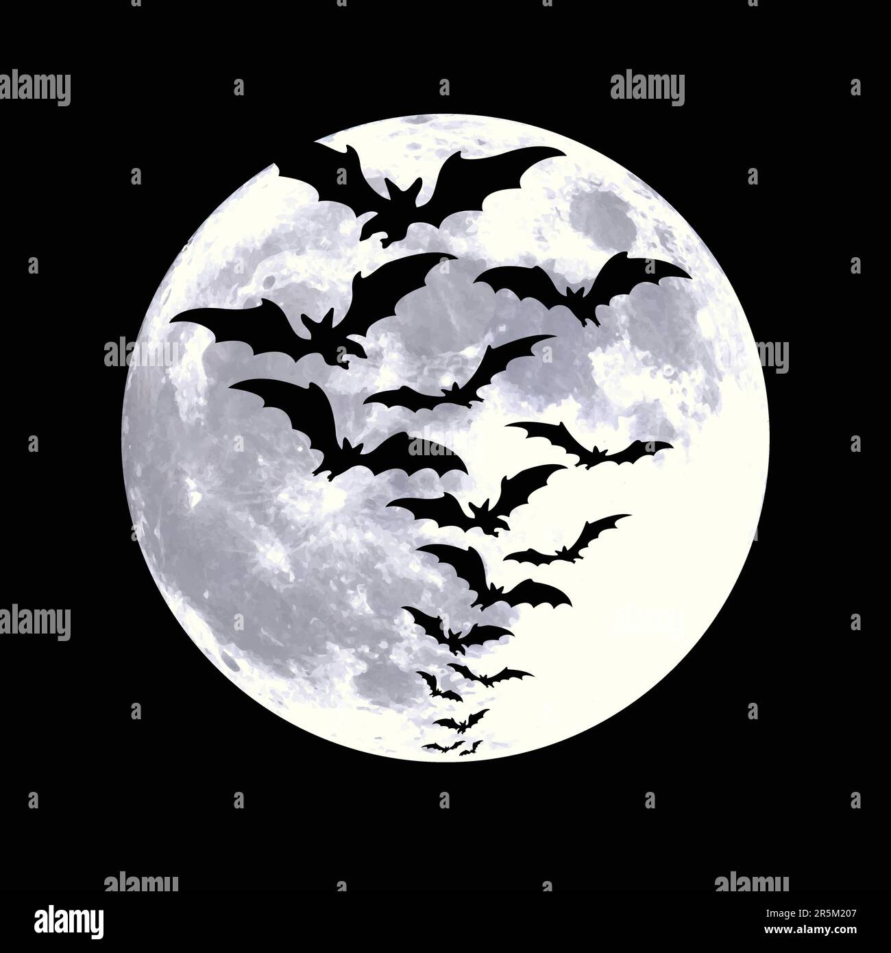 Swarm against full moon Stock Vector Images - Alamy