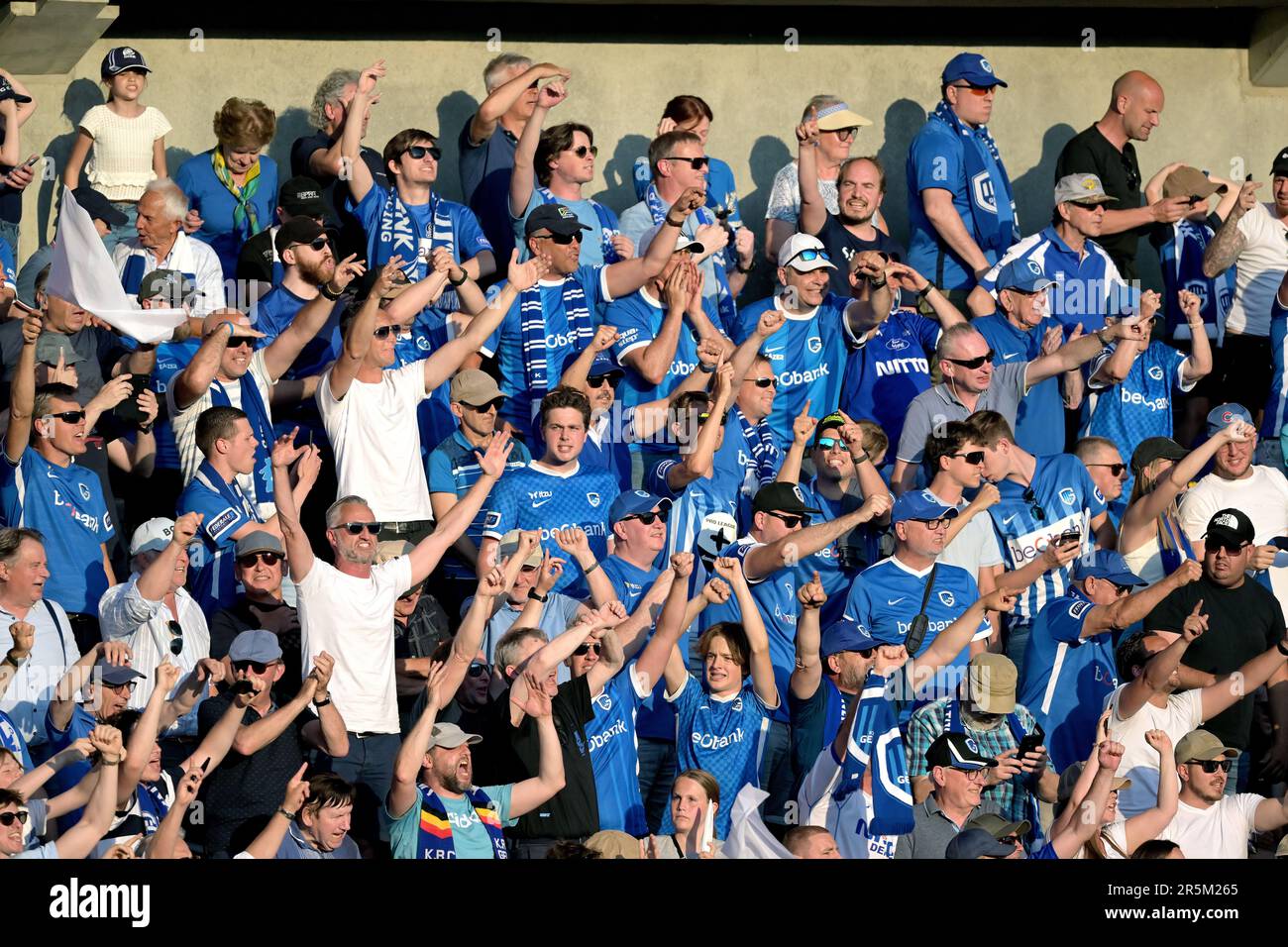 GENK - KRC Genk supporters during the Belgian Jupiler Pro League ...