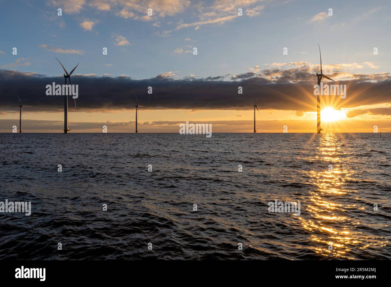 Offshore Wind Farm Sunset