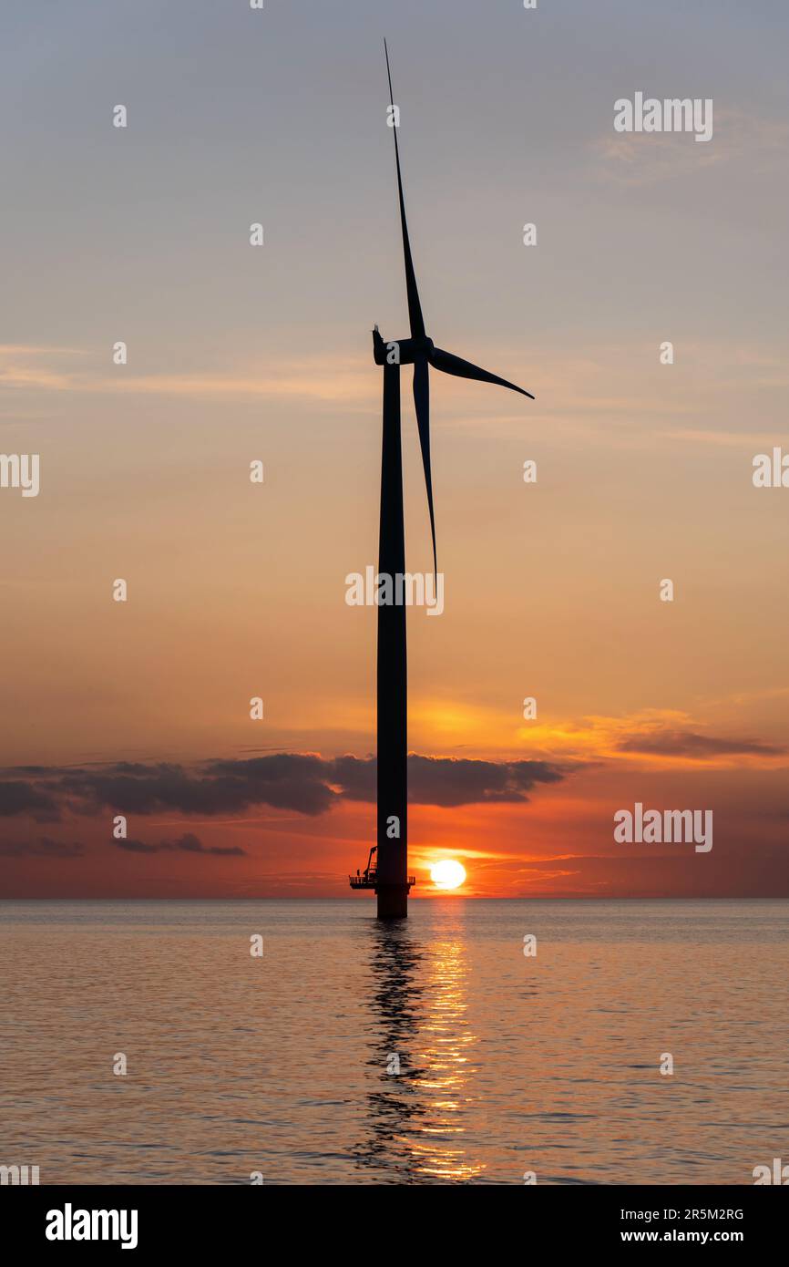 Offshore Wind Farm Sunset