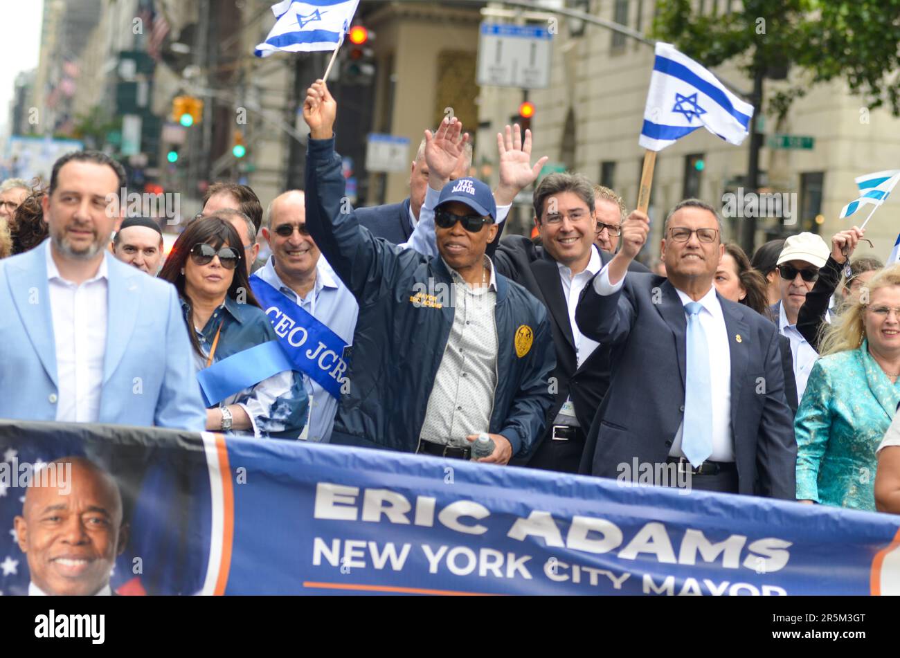 New York City, United States. 4th June, 2023. Mayor Eric Adams marches ...