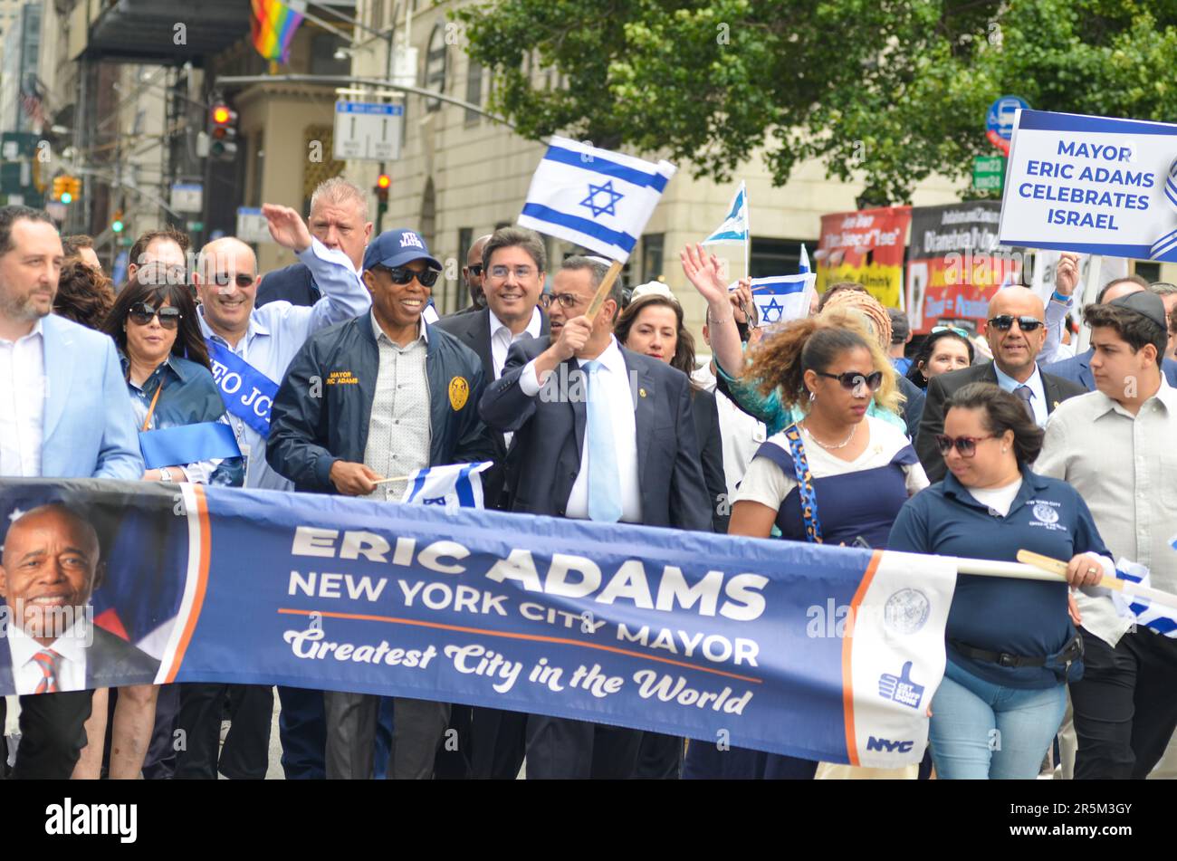 New York City, United States. 4th June, 2023. Mayor Eric Adams marches ...