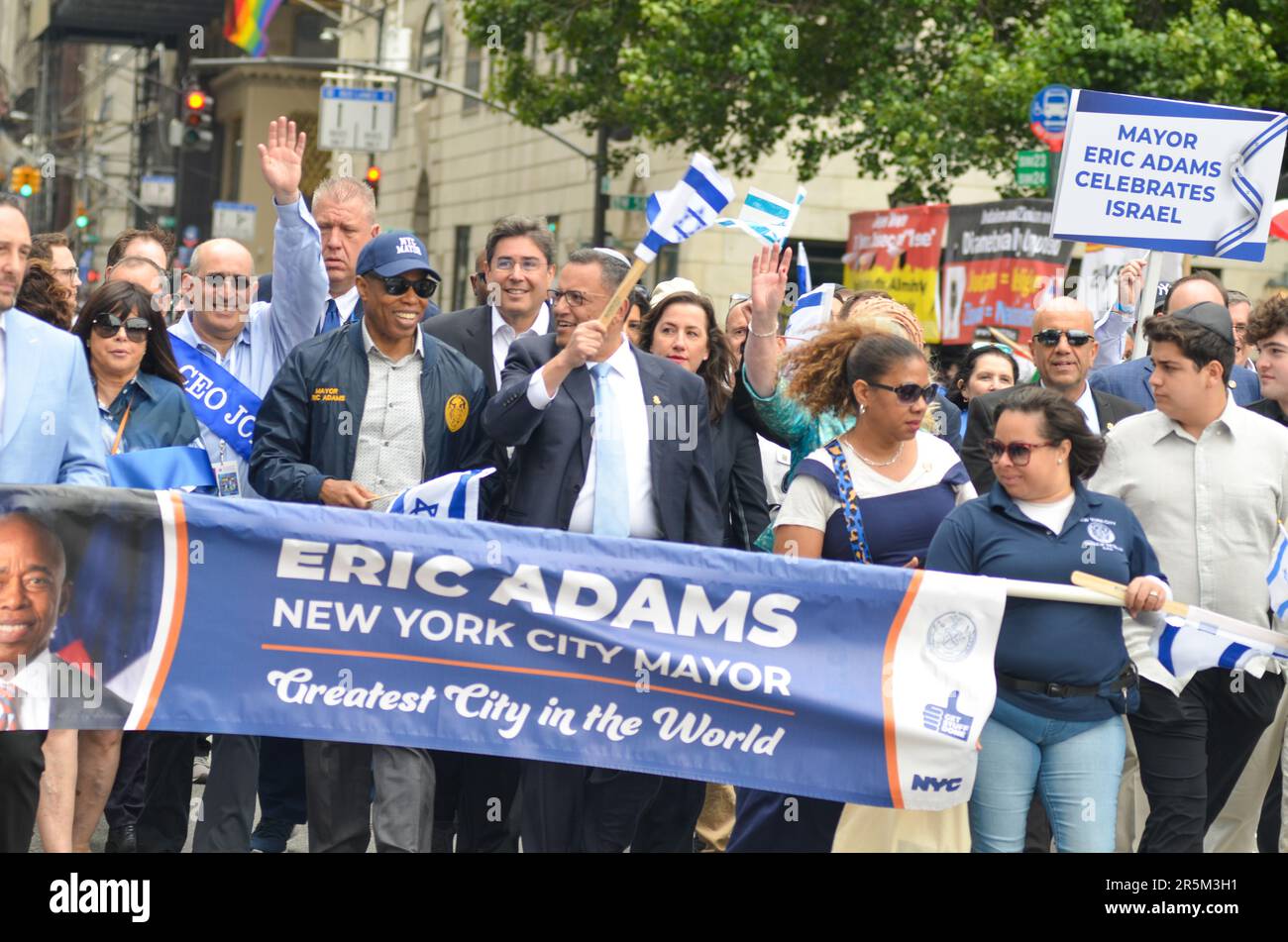 New York City, United States. 4th June, 2023. Mayor Eric Adams marches ...