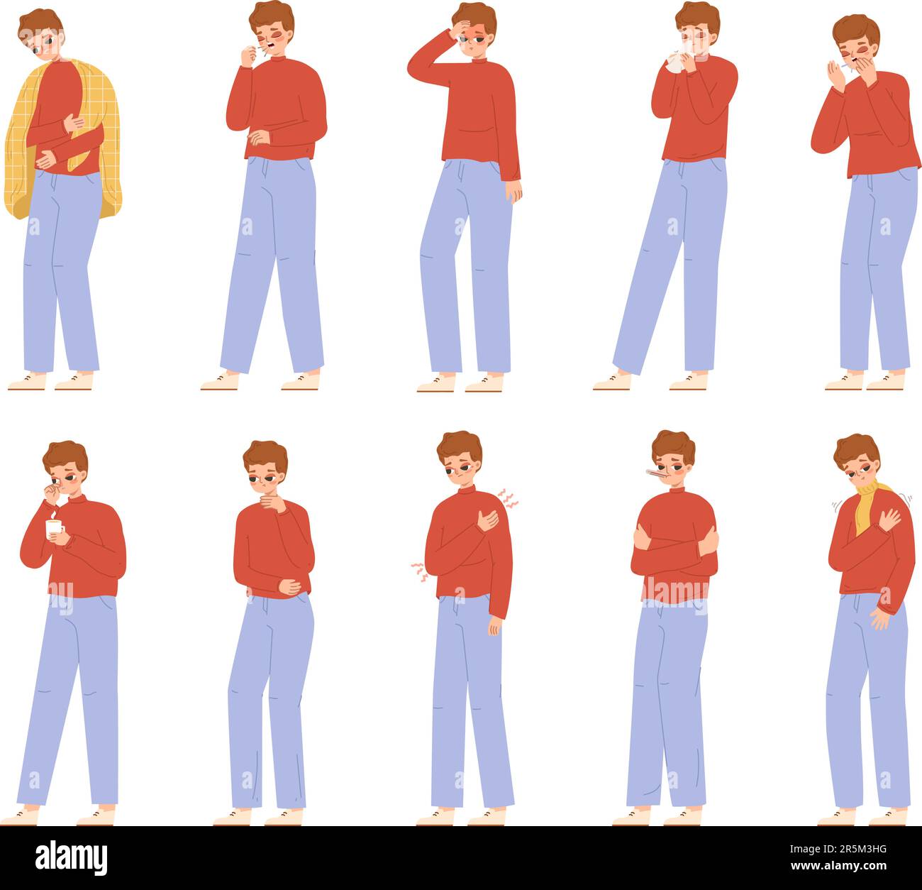 Sick person cartoon hi-res stock photography and images - Alamy