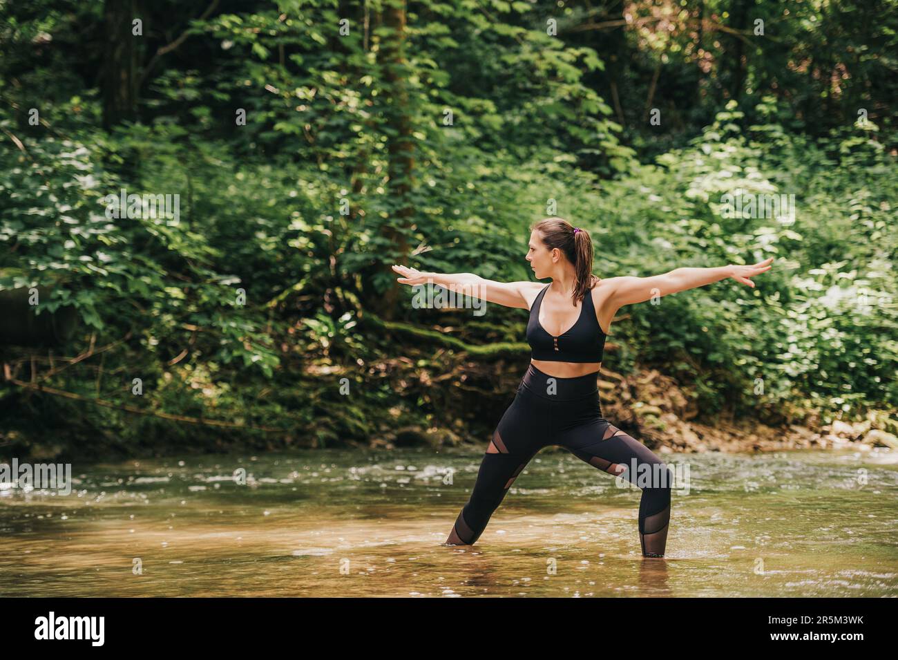 Woman relaxing river barefoot hi-res stock photography and images - Alamy