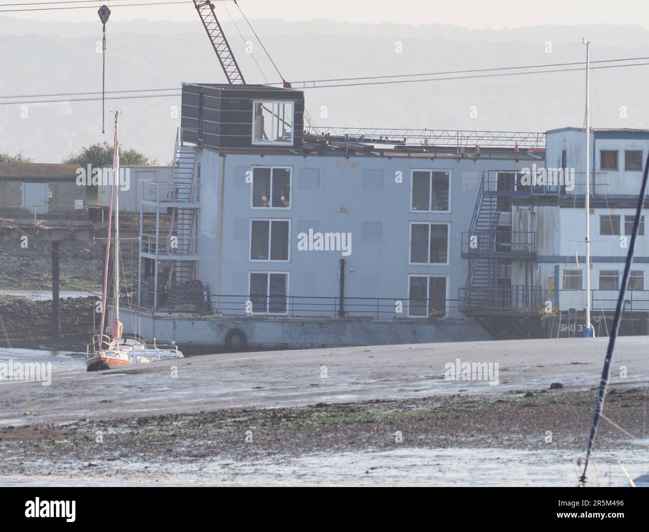 Queenborough, Kent, UK. 4th June, 2023. Three Accommodation Barges have ...