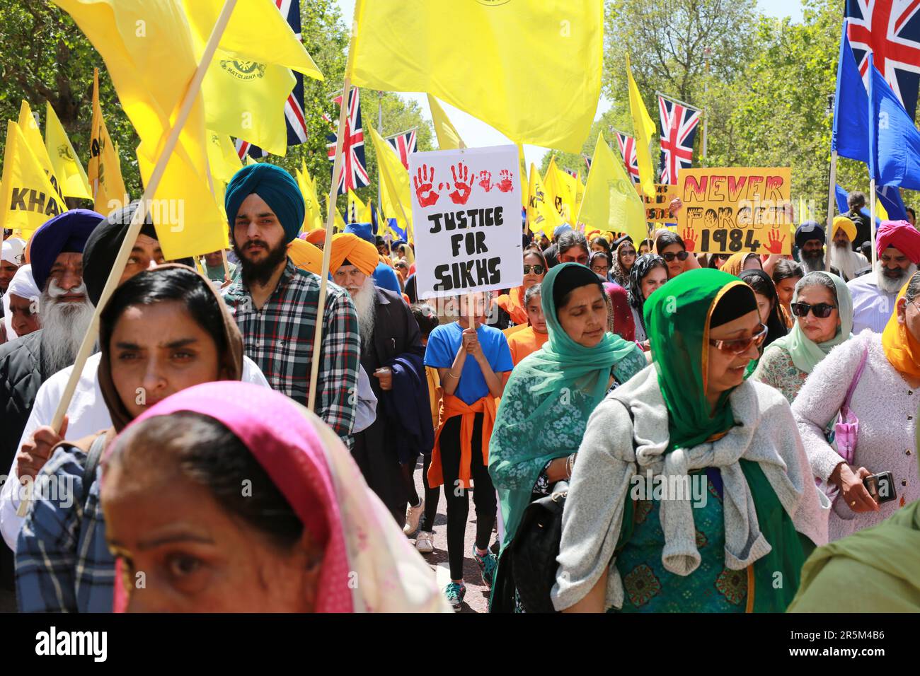 London, UK. 04 June 2023. The UK Sikh nation mark the 39th anniversary ...