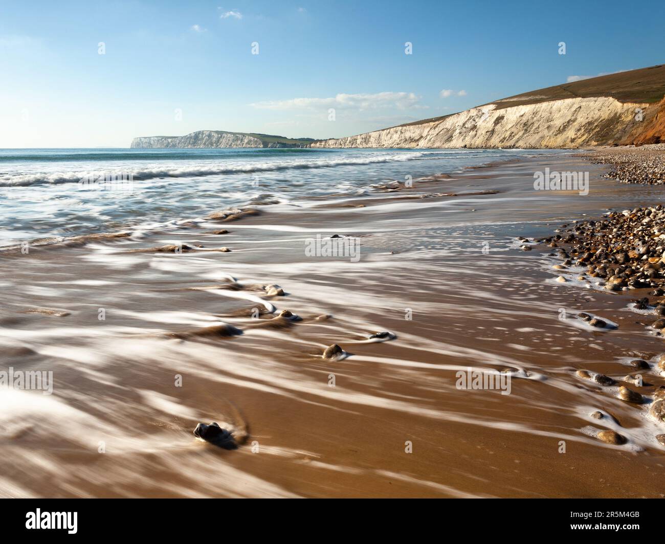 Isle of Wight Coastal Serenity: Sun-Kissed Beach with the Majestic Sea ...