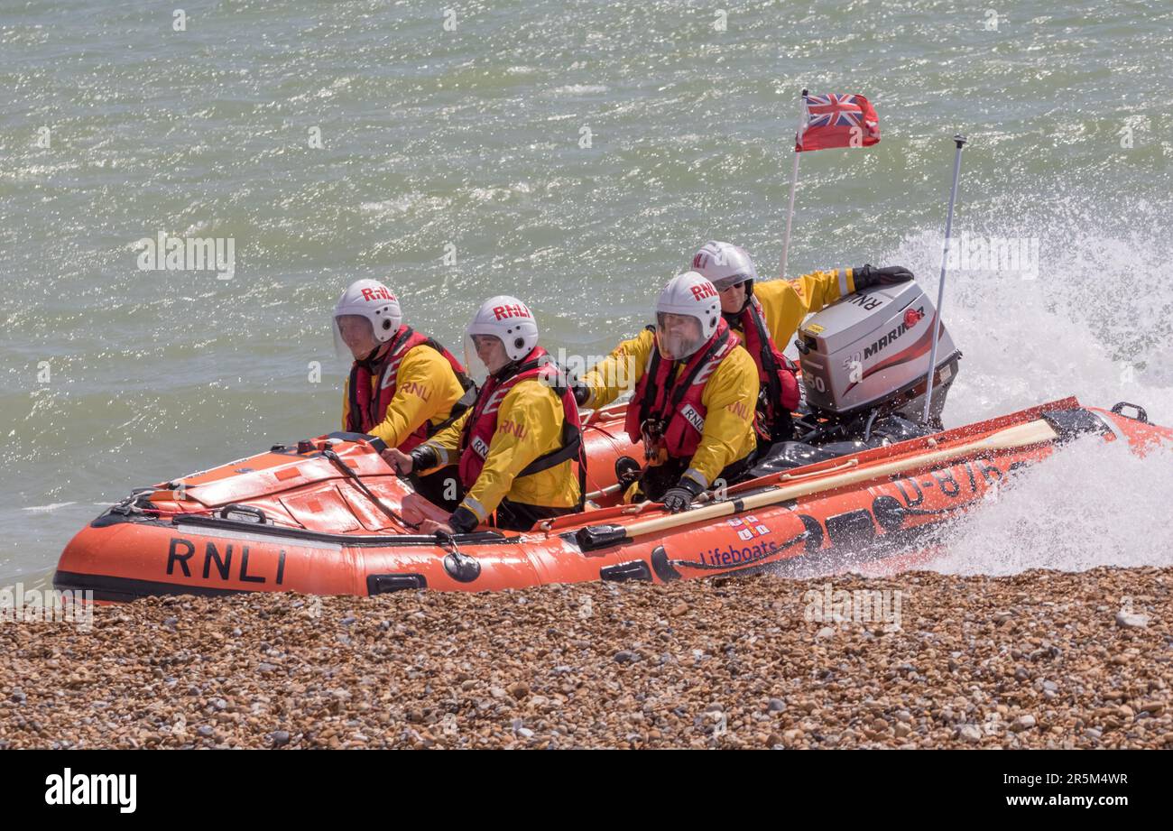 Joint emergency services display with focus on water safety. RNLI and ...