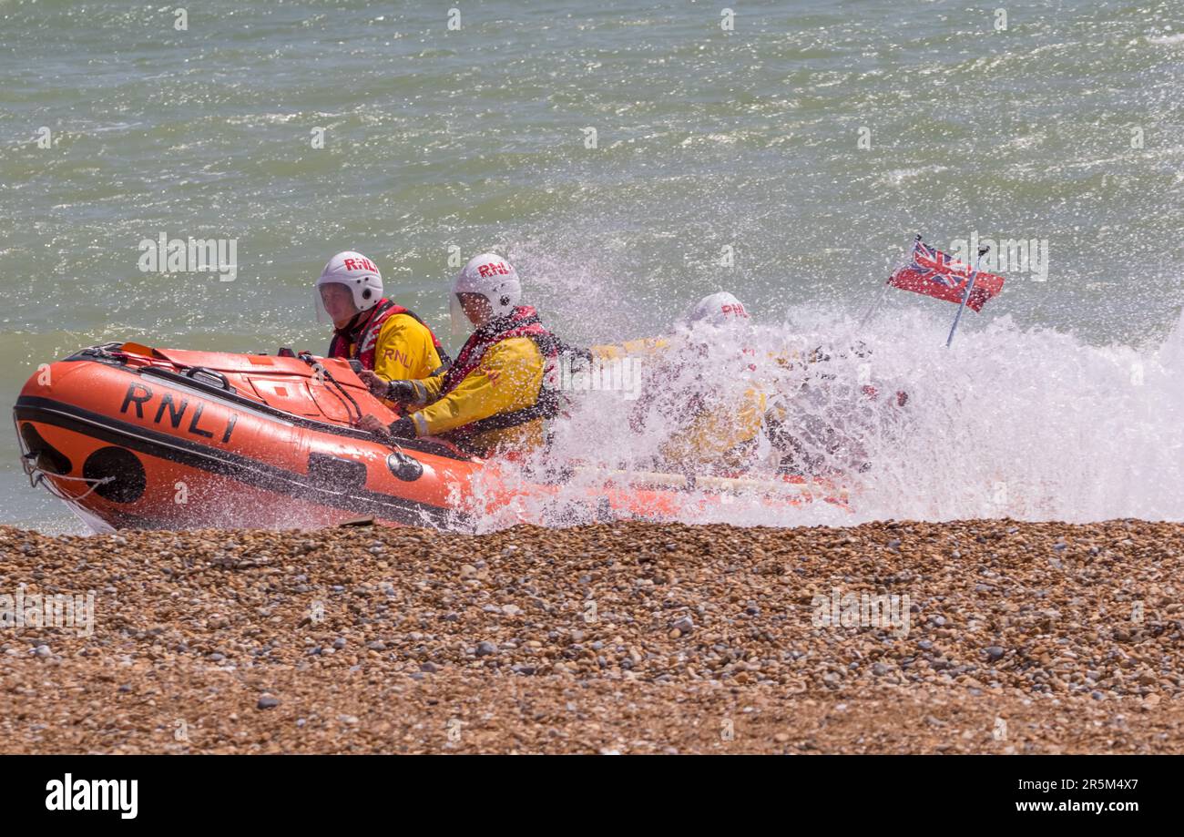 Joint emergency services display with focus on water safety. RNLI and ...