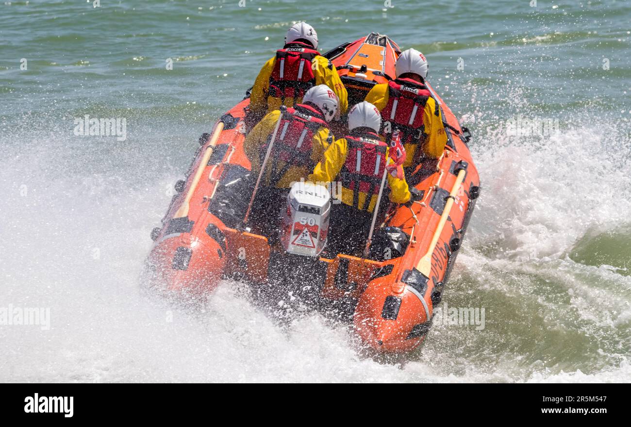 Joint emergency services display with focus on water safety. RNLI and ...