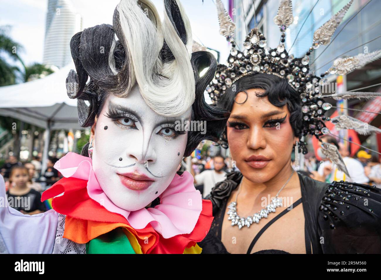 Bangkok, Thailand. 04th June, 2023. Revelers pose at the Bangkok Pride ...