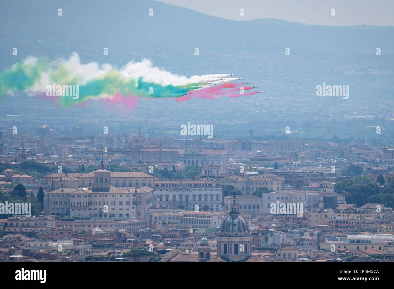 Rome, Italy. 02nd June, 2023. The National Acrobatic Patrol, ‘Frecce ...