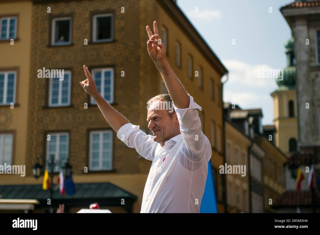 Warsaw, Poland. 04th June, 2023. Leader of the Civic Platform opposition party, Donald Tusk ...