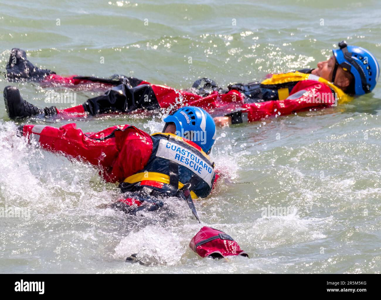 Joint emergency services display with focus on water safety. RNLI and ...