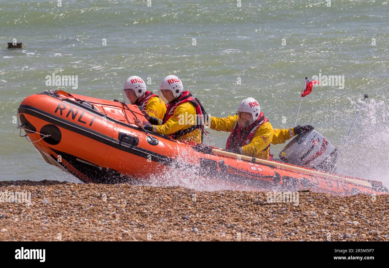 Joint emergency services display with focus on water safety. RNLI and ...