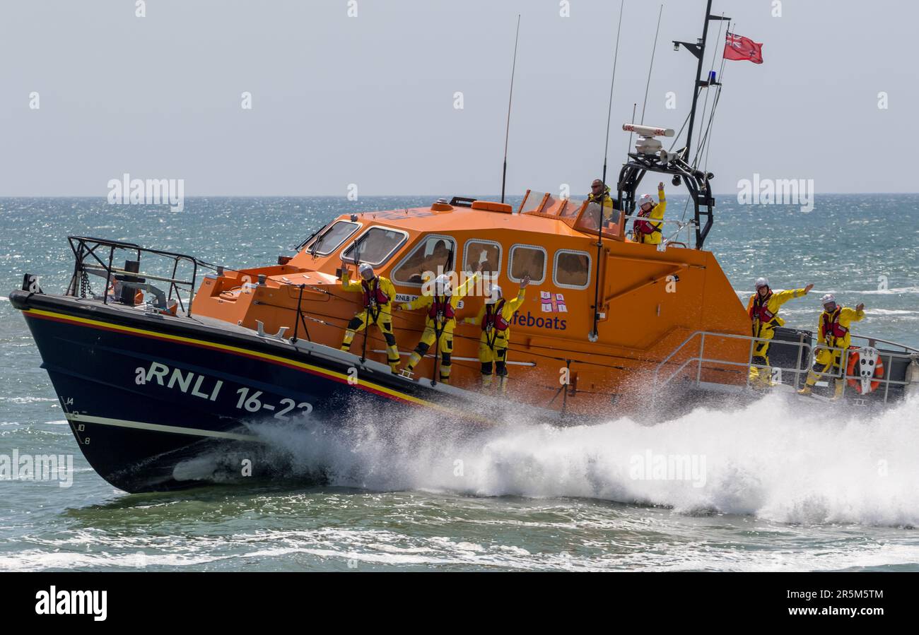 Joint emergency services display with focus on water safety. RNLI and ...