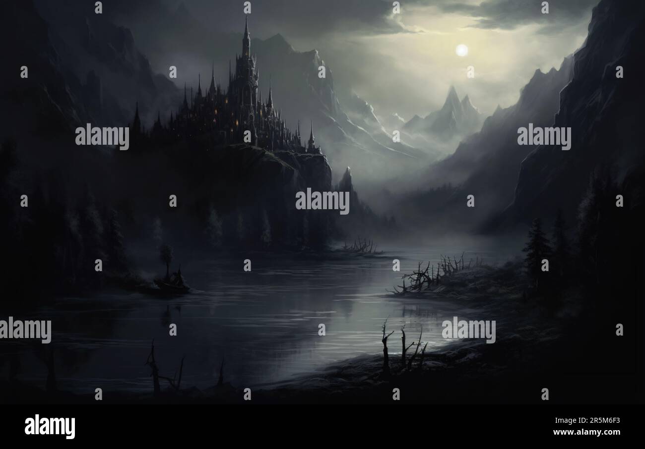 Fantasy castle landscape hi-res stock photography and images - Alamy