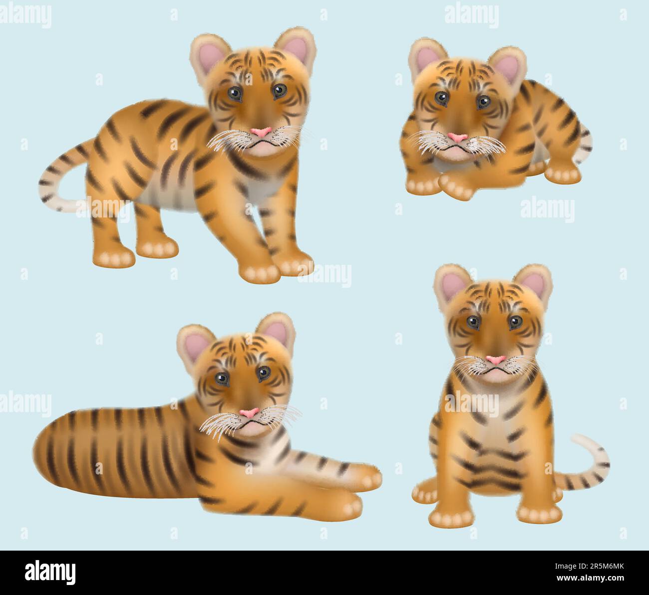 Tiger realistic. Wild aggressive big cat orange dangerous animal decent ...