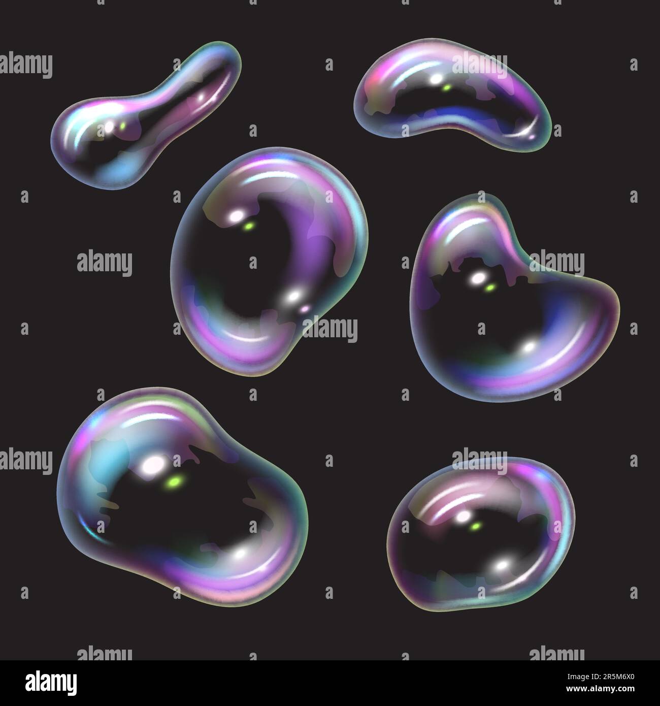 Iridescent soap bubbles Stock Vector Images - Alamy