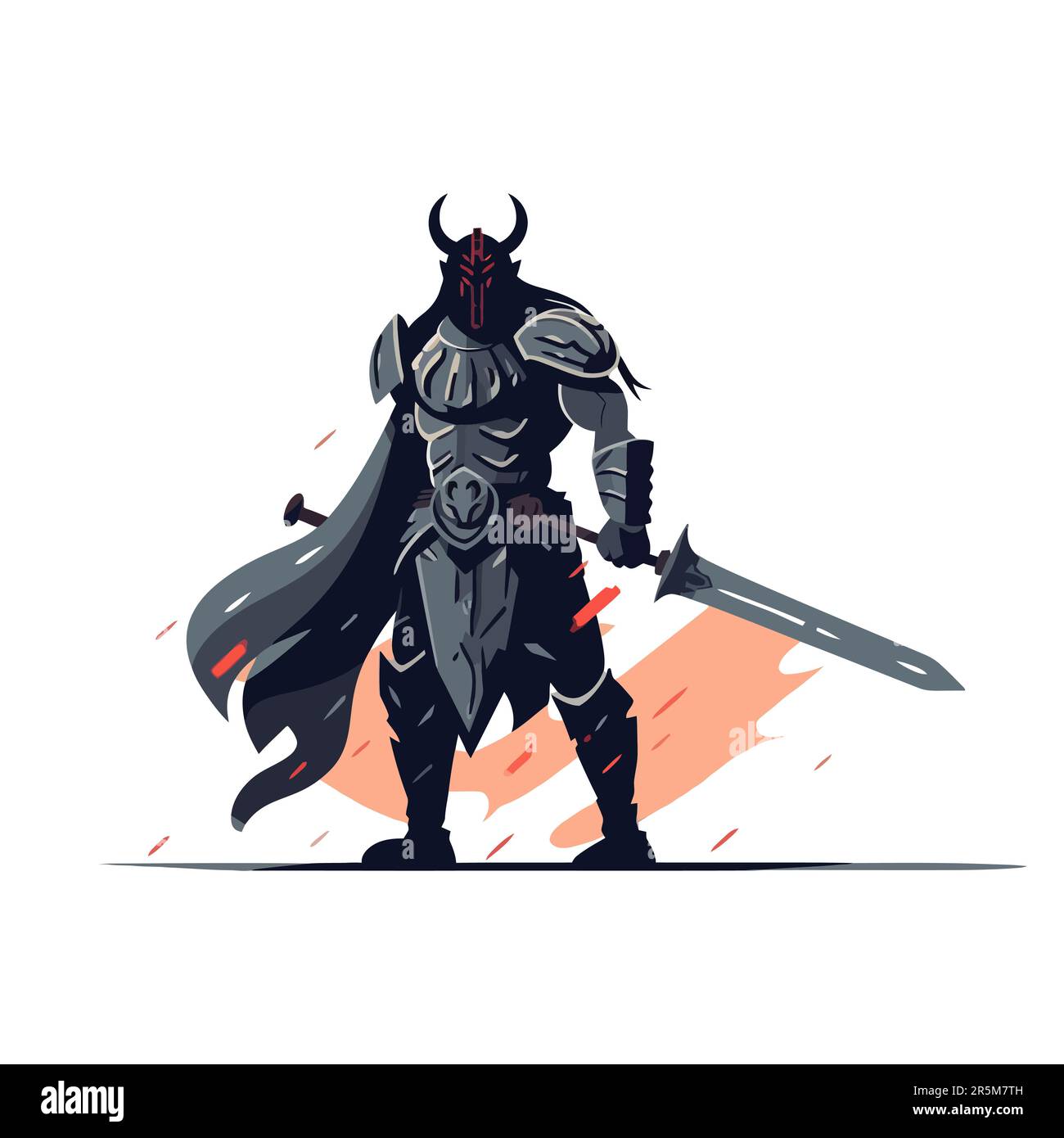 Image of warrior with weapons. Ancient warrior soldier. Vector ...