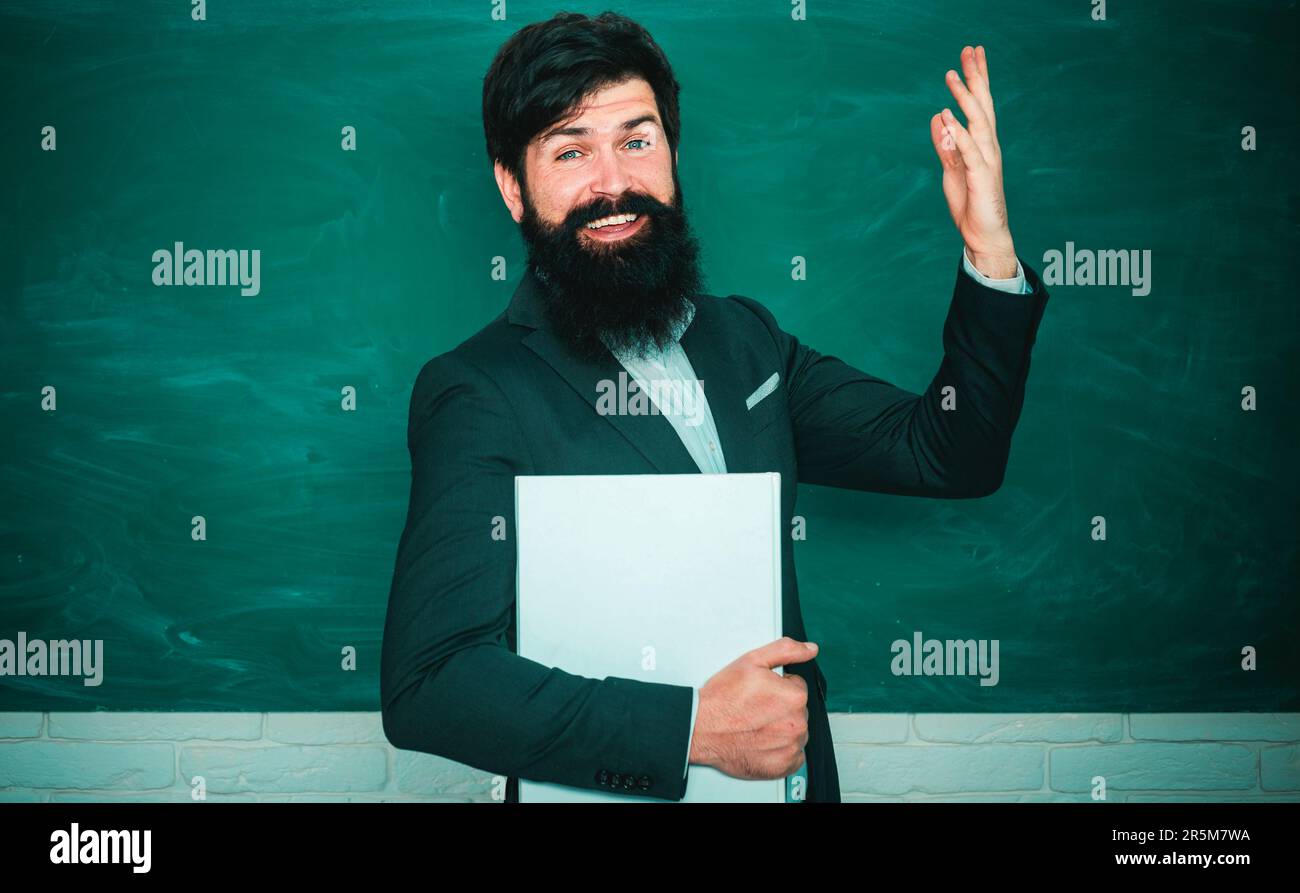 Back to school. Learning concept. Serious professor. Education and ...