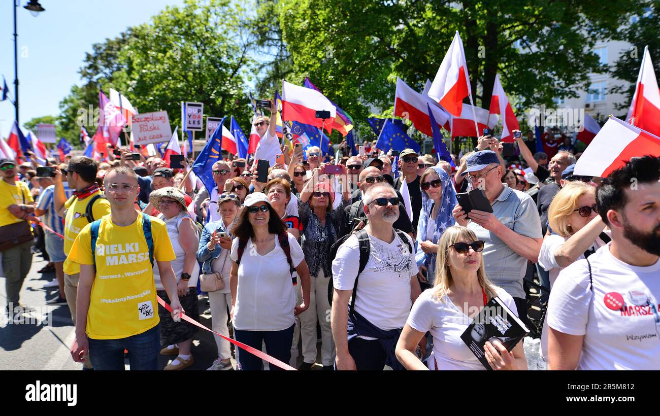 Warsaw, Poland. 4 June 2023. Poland opposition stages major anti ...