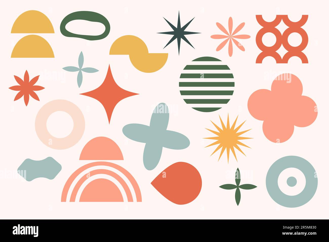 Set geometric shapes contemporary modern trendy elements basic forms ...