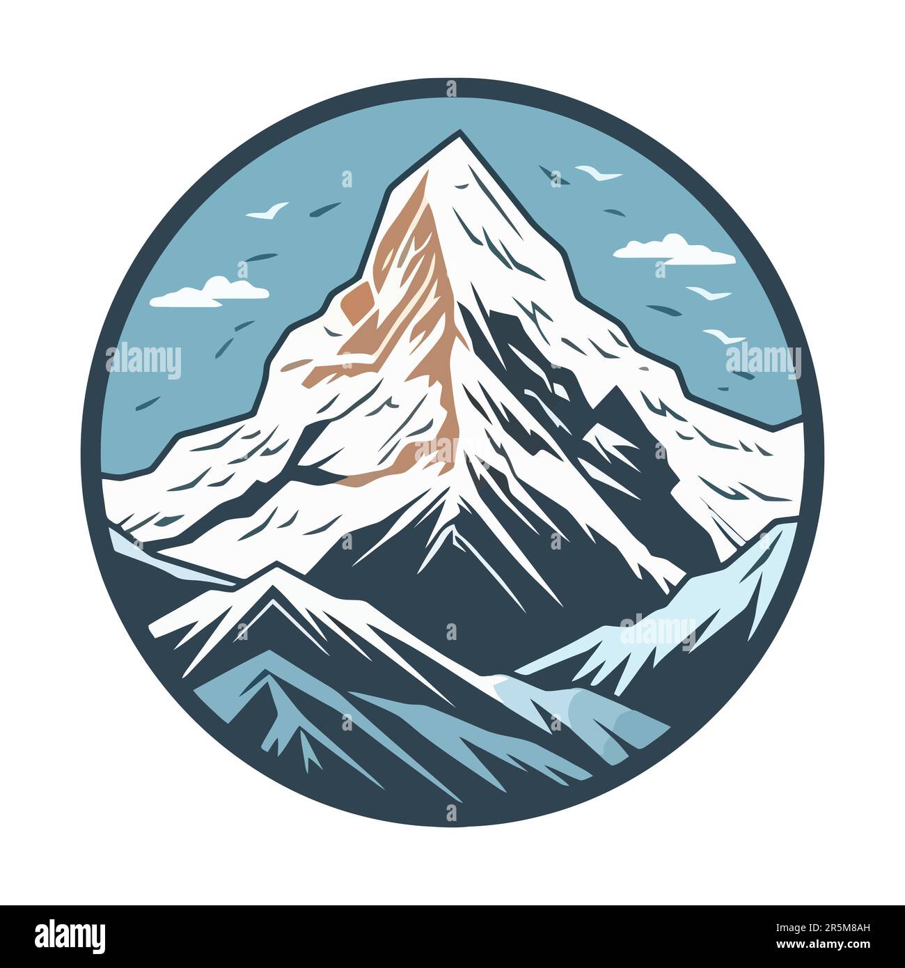 Mountain image. Cute rocky peaks in flat style. Mountaintop image ...