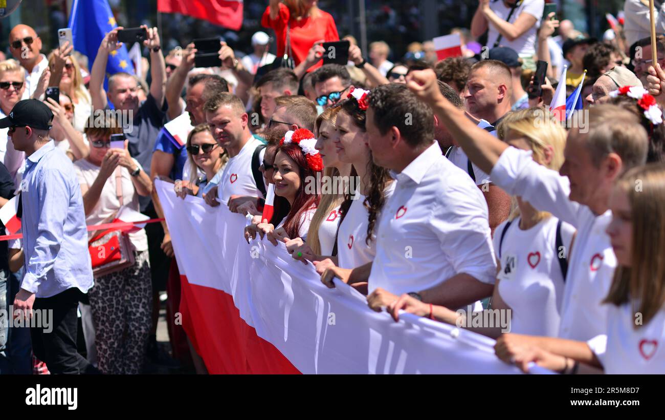 Warsaw, Poland. 4 June 2023. Poland opposition stages major anti ...