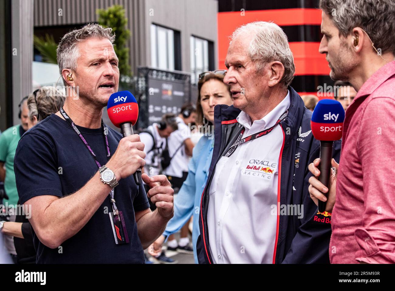 Former f1 pilot interviews dr helmut marko for sky tv hi-res stock ...