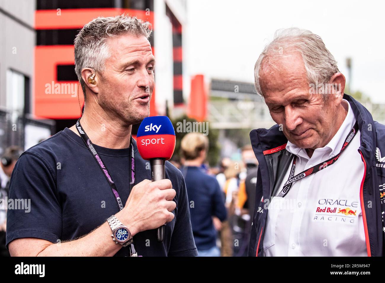 Former f1 pilot interviews dr helmut marko for sky tv hi-res stock ...