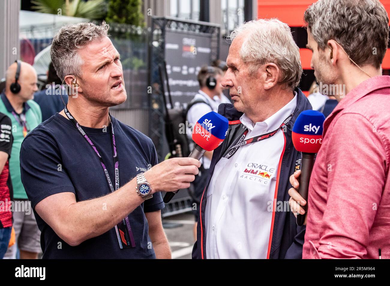 Former f1 pilot interviews dr helmut marko for sky tv hi-res stock ...
