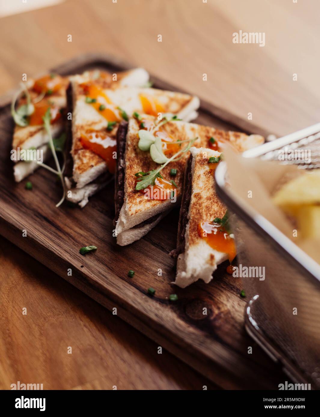 Premium quality beef entrails gourmet sandwich Stock Photo - Alamy